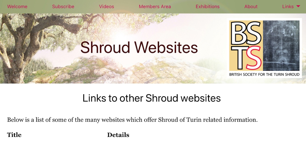 Shroud Website Links | The British Society for the Turin Shroud